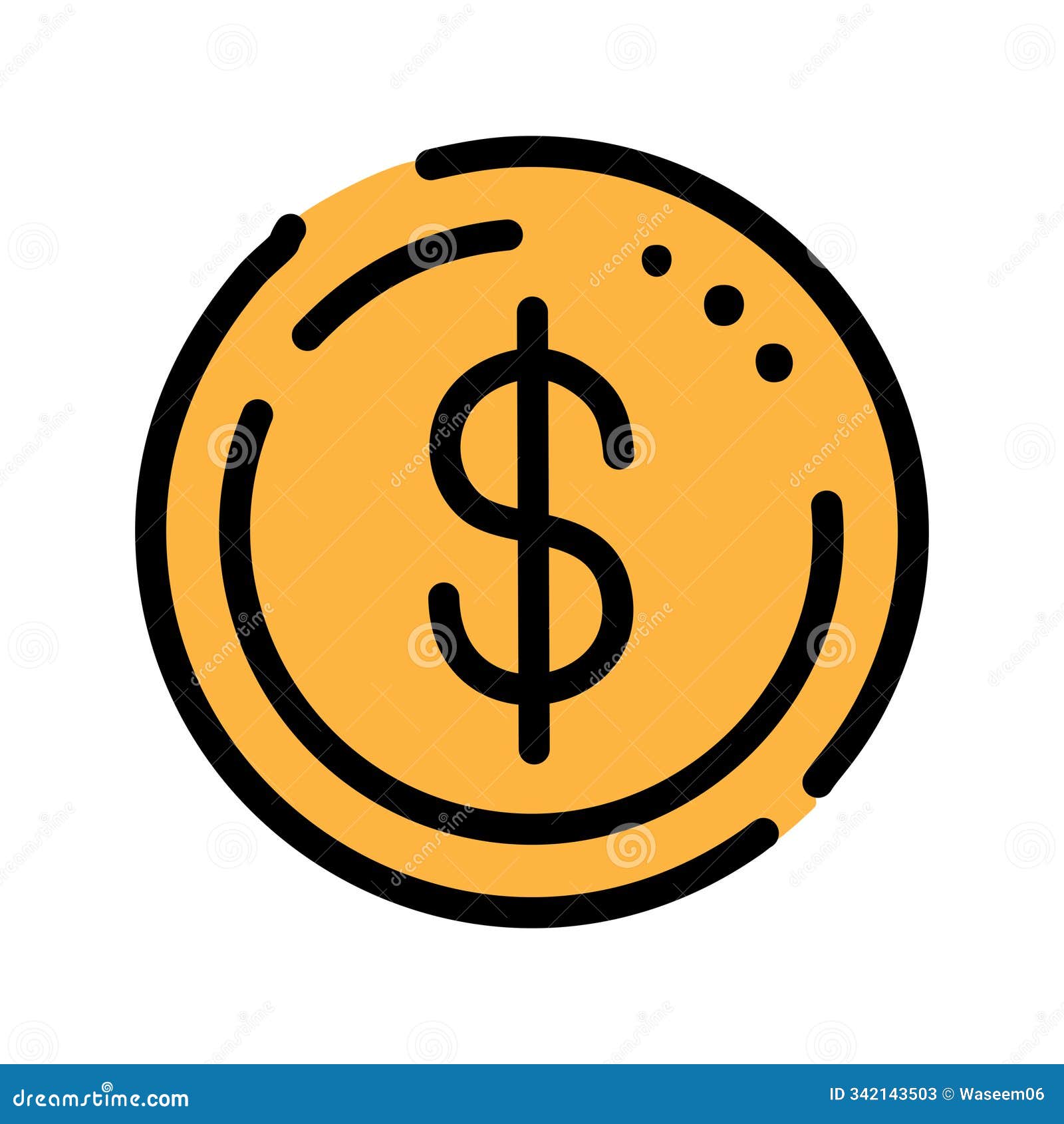 Dollar Coin Vector Illustration. Dollars Sign Circle Design Stock ...