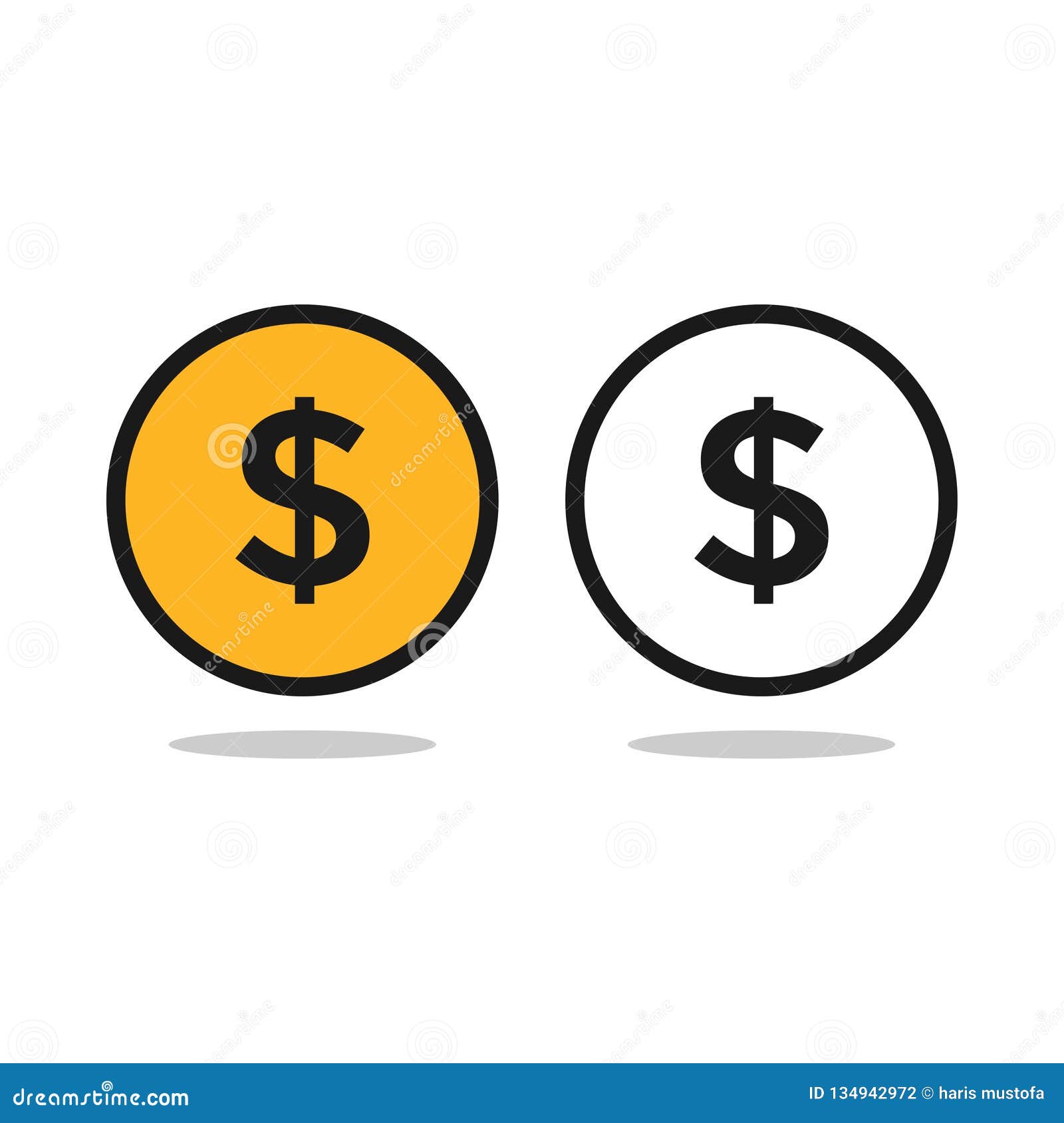Dollar Coins Graphic Icon Design Template Stock Vector - Illustration ...