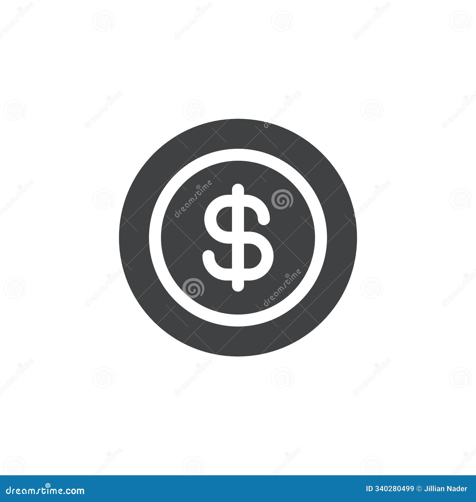 Dollar Coins Icon Simple Vector Symbol Stock Vector - Illustration of ...