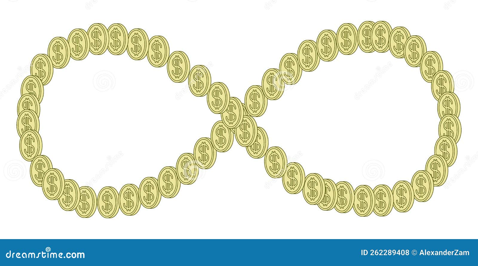 Dollar coins infinite stock vector. Illustration of success - 262289408