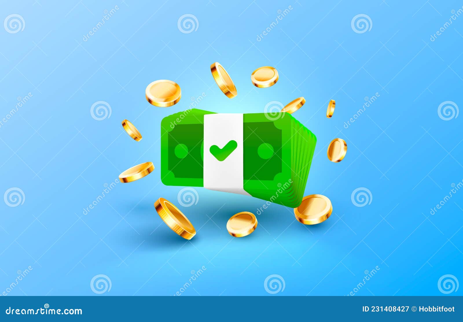 Dollar Coins Stack, Golden Package, Icon Save. Vector Stock Vector ...