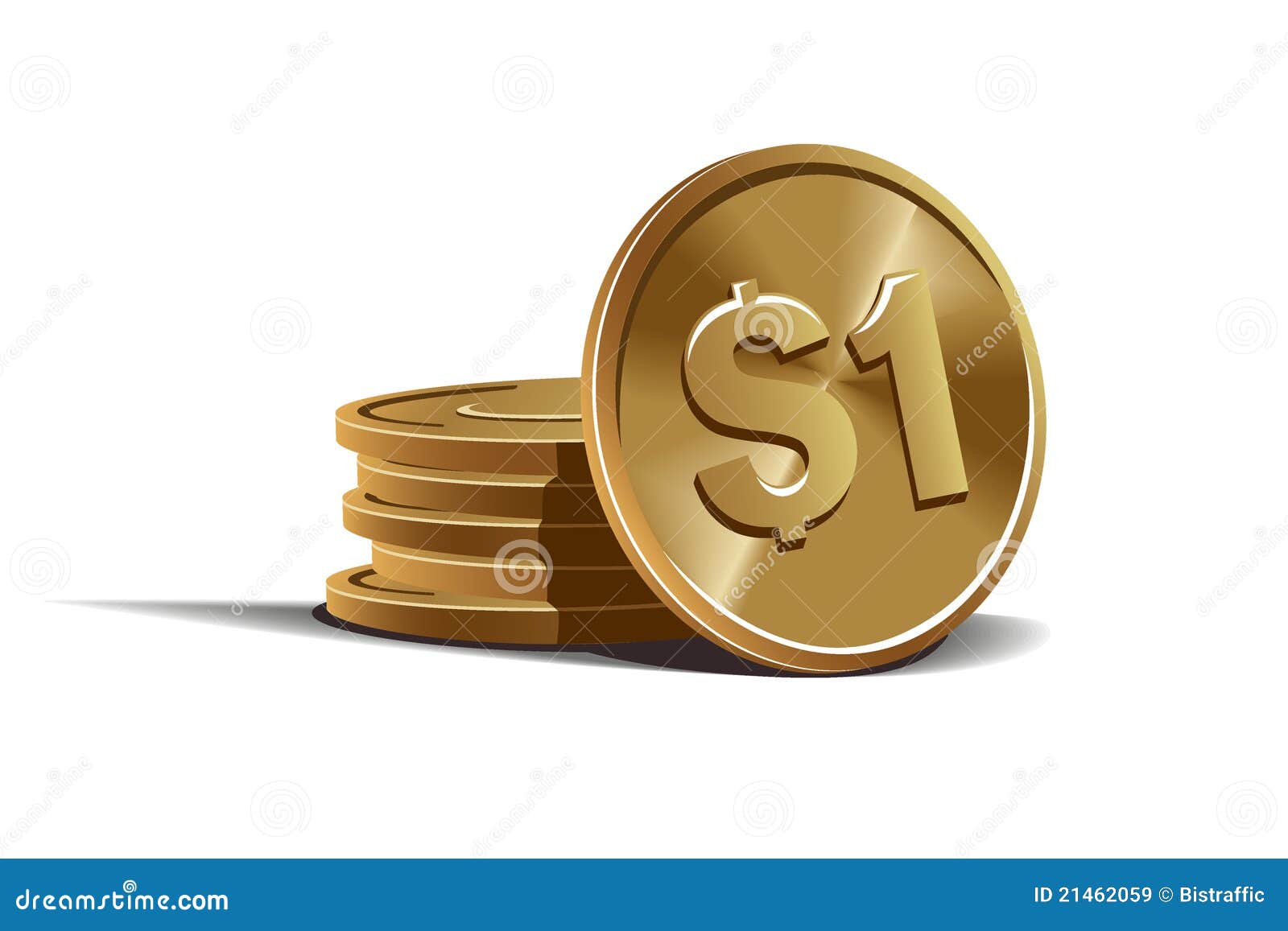 Dollar Coins Vector Illustration Stock Vector - Illustration of success ...