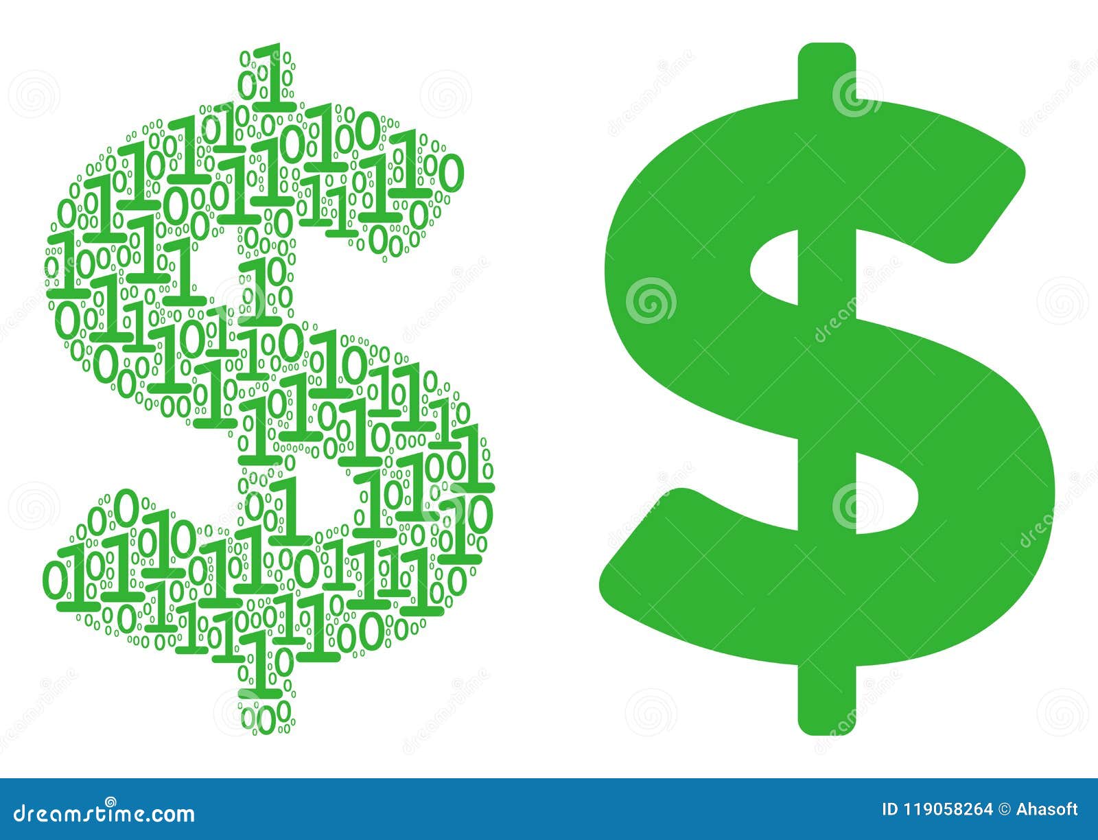 Dollar Collage of Binary Digits Stock Vector - Illustration of ...