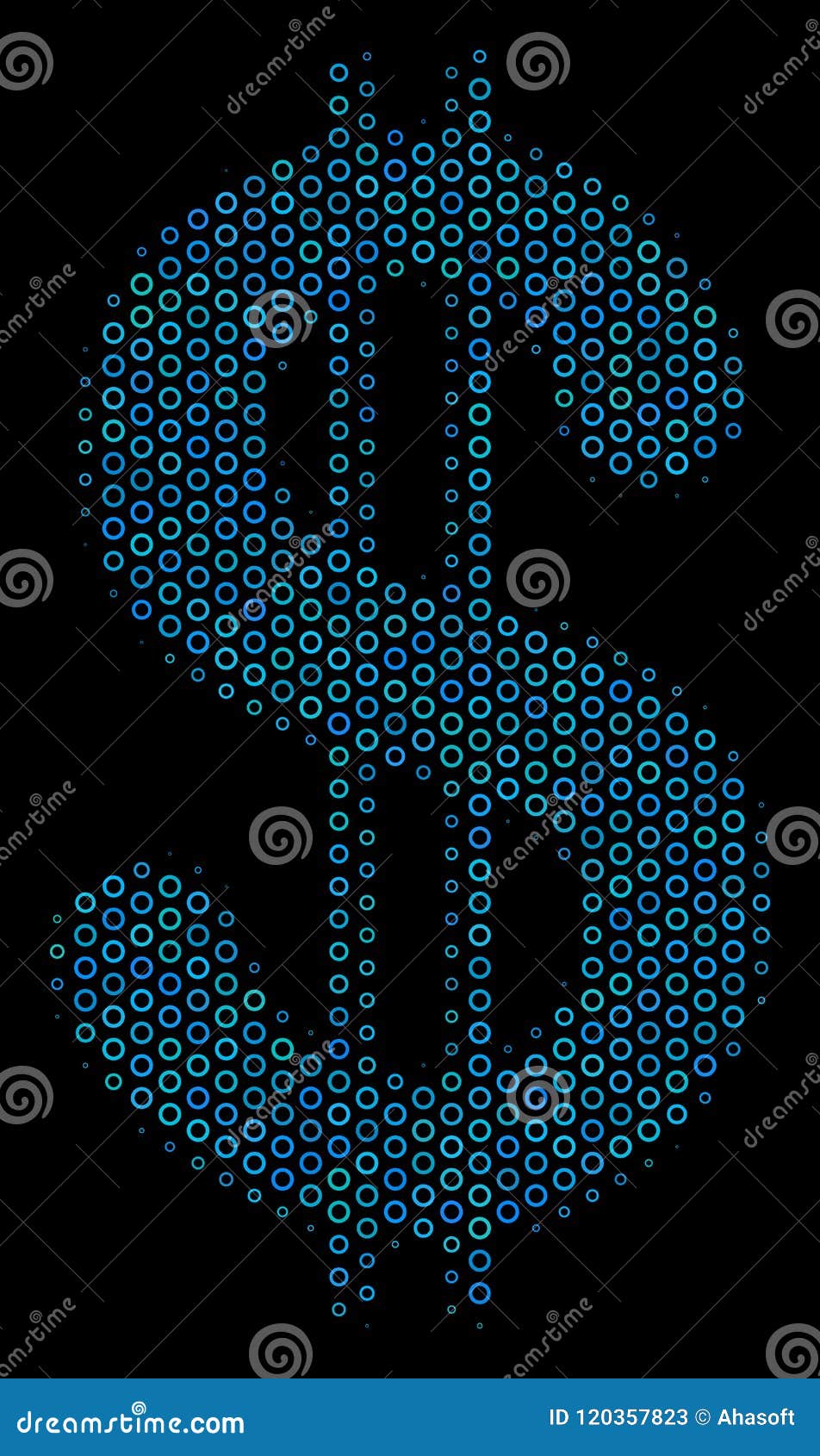 Dollar Collage Icon of Halftone Circles Stock Vector - Illustration of ...