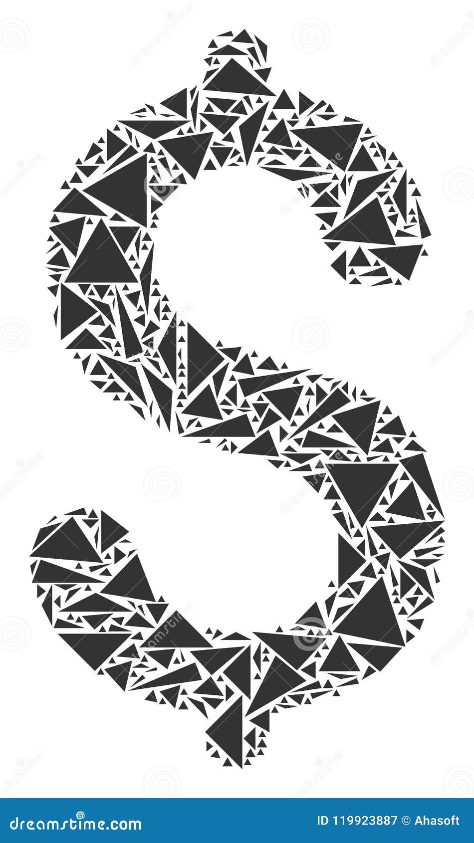 Dollar Collage of Triangles Stock Vector - Illustration of invest ...