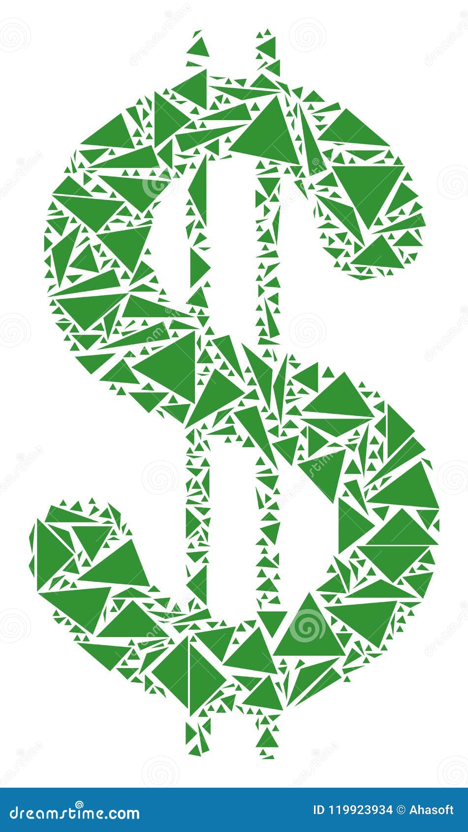 Dollar Mosaic of Triangles stock vector. Illustration of income - 119923934