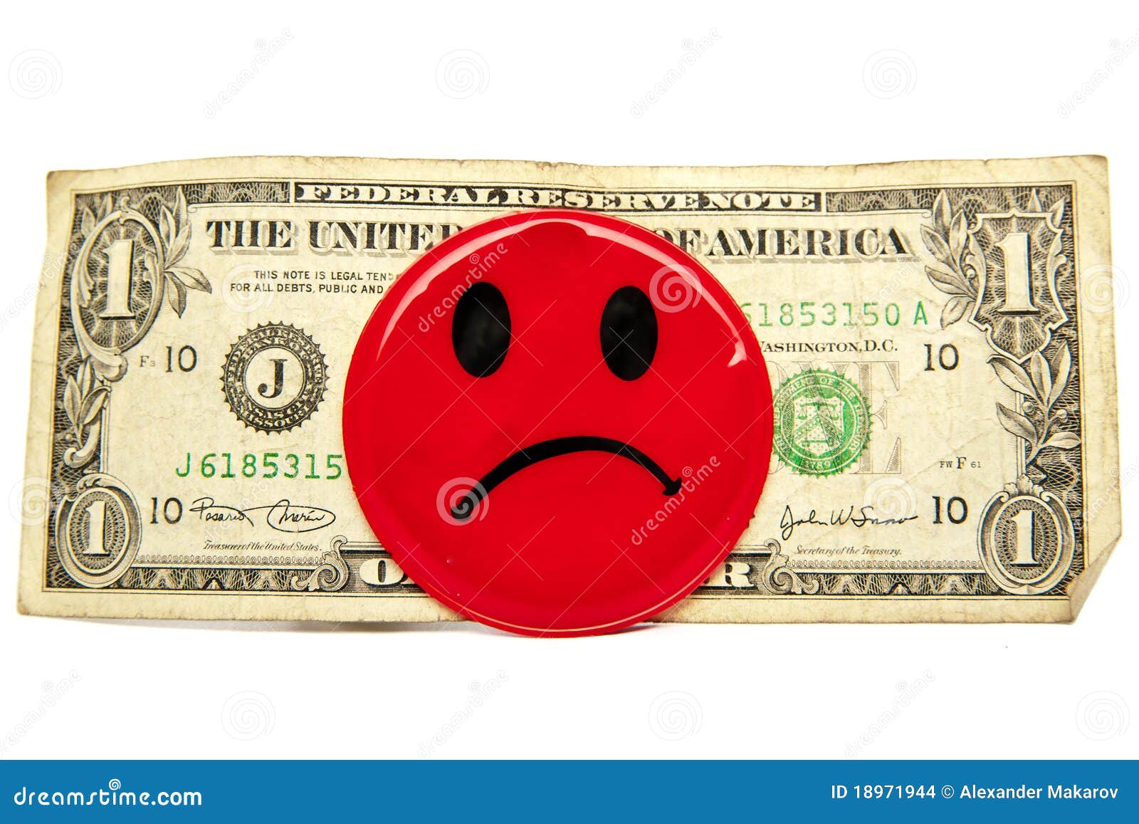 Dollar Concept. Red Negative Face Stock Photo - Image of emotion, white ...