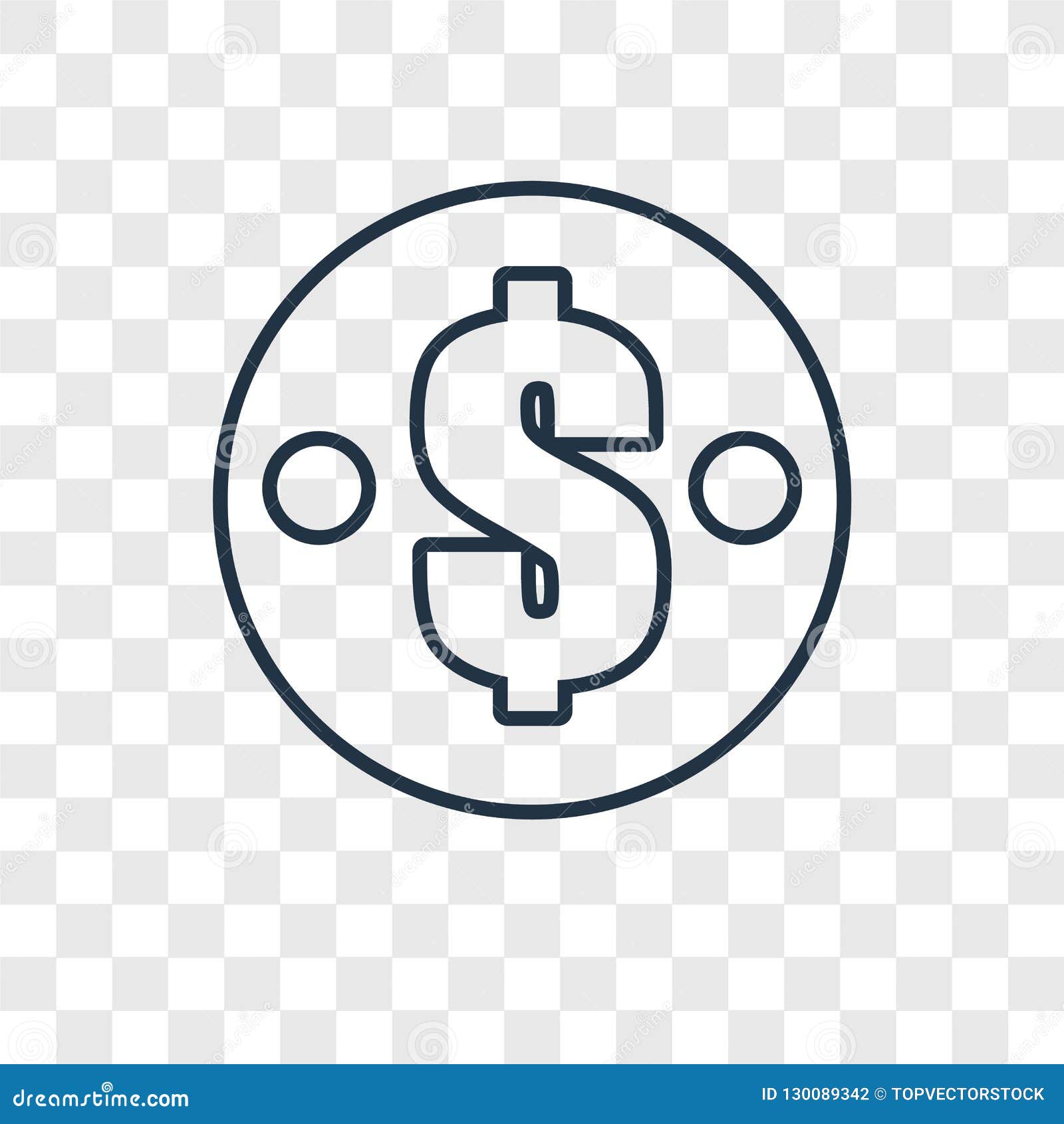Dollar Concept Vector Linear Icon Isolated on Transparent Background ...