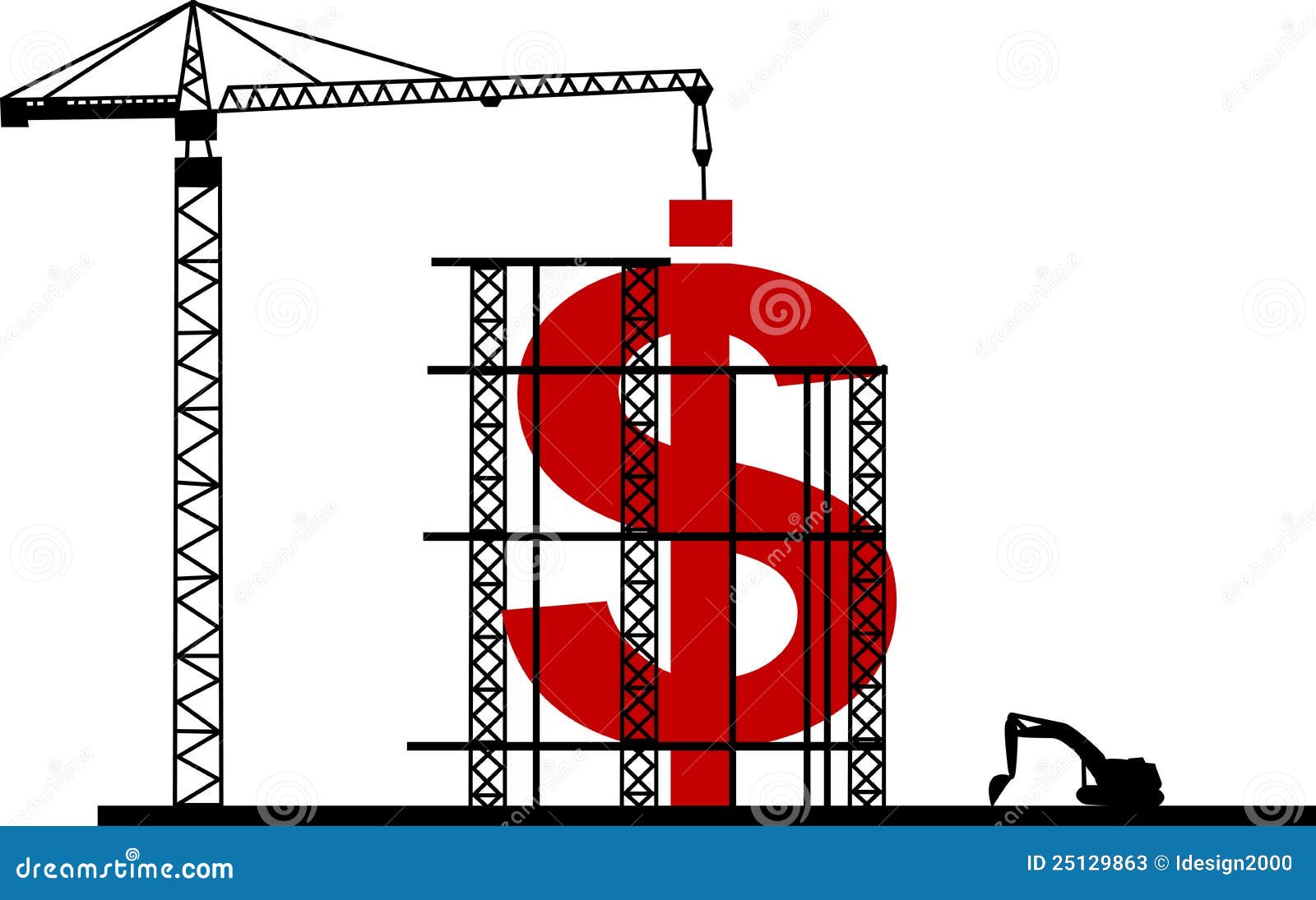 Dollar construction stock vector. Illustration of construction - 25129863