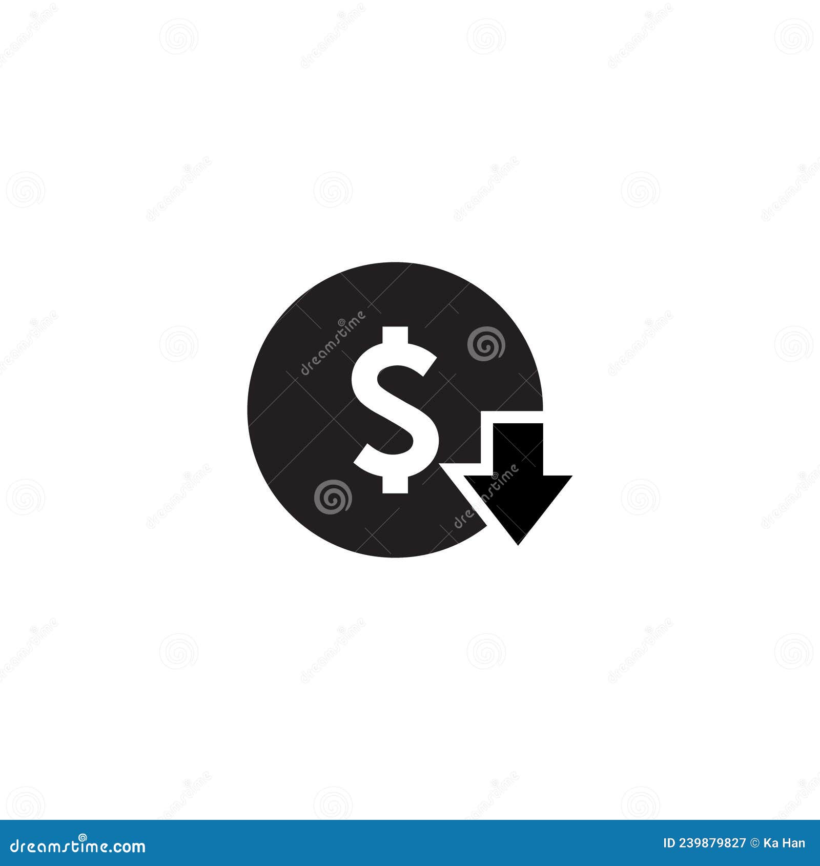 Dollar Cost Reduction Icon Vector. Decrease Costs Sign Symbol Stock ...