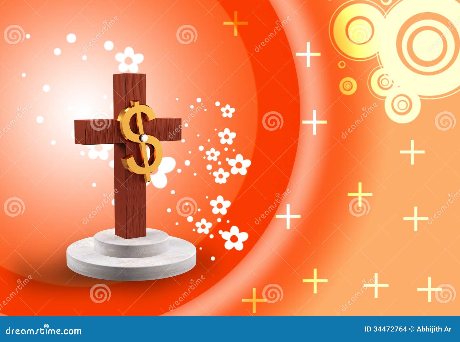 Dollar and cross stock illustration. Illustration of business - 34472764