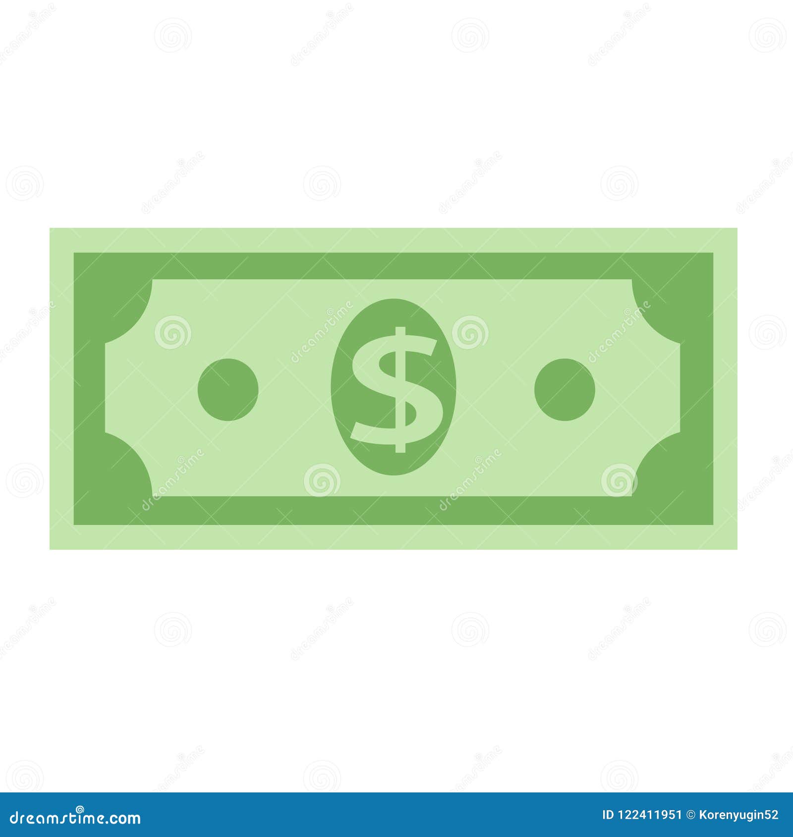 Dollar Currency Banknote Icon, Stock Vector Illustration Stock Vector ...