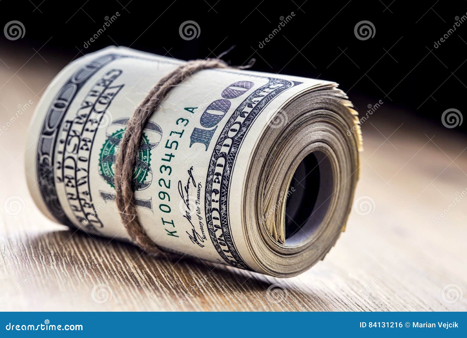 Dollar Currency.Dollar Banknotes Rolled in Other Positions Stock Photo ...