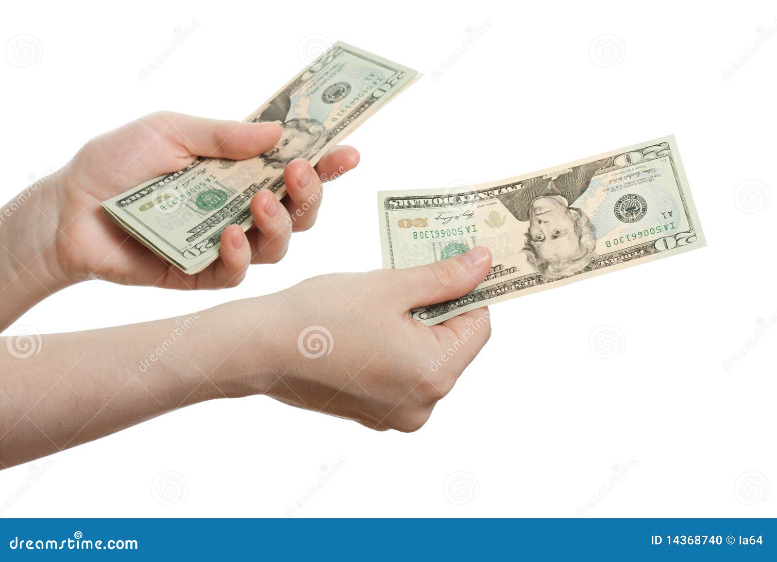 Dollar currency in hand stock photo. Image of greed, business - 14368740