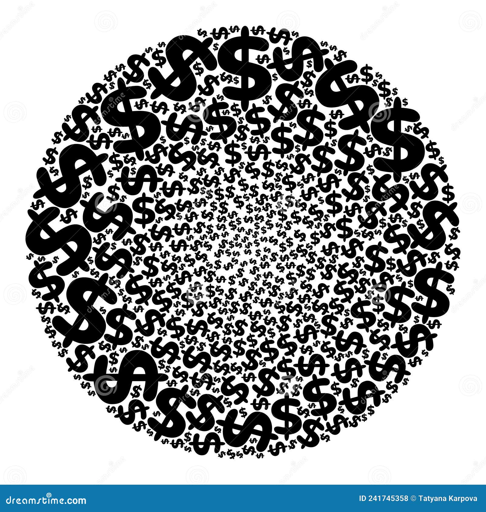 Dollar Currency Icon Round Cluster Collage Stock Vector - Illustration ...