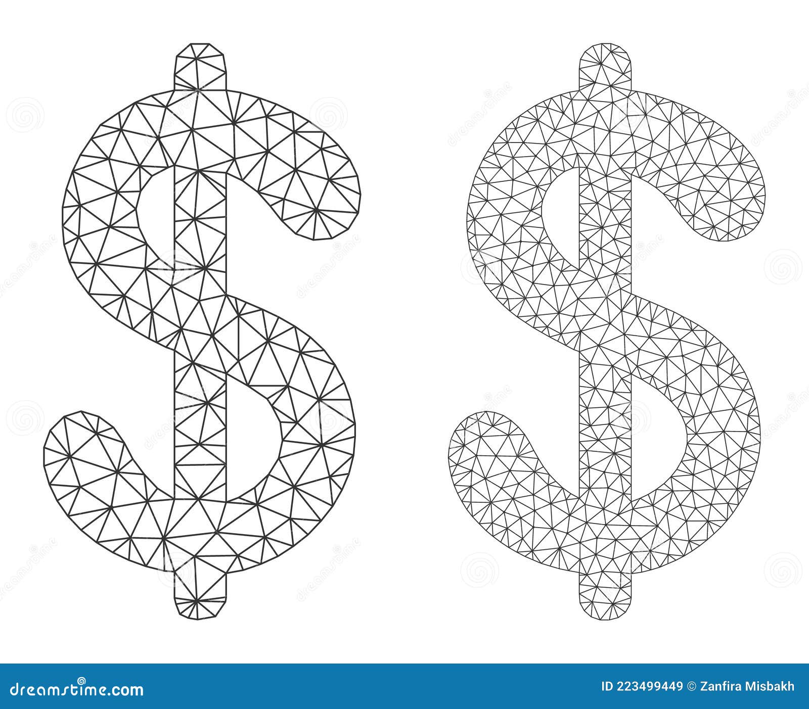 Dollar Currency Icons - Vector Triangle Mesh Stock Vector ...
