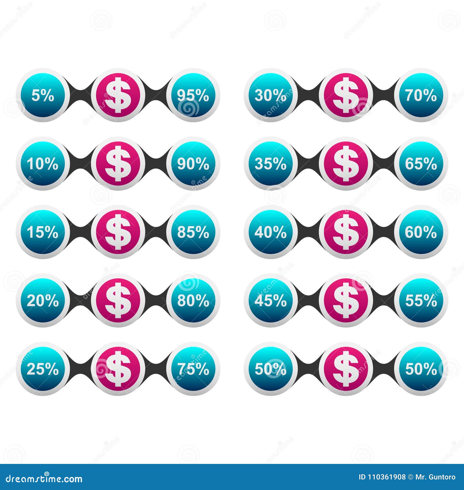 Dollar Currency Percentage stock illustration. Illustration of color ...