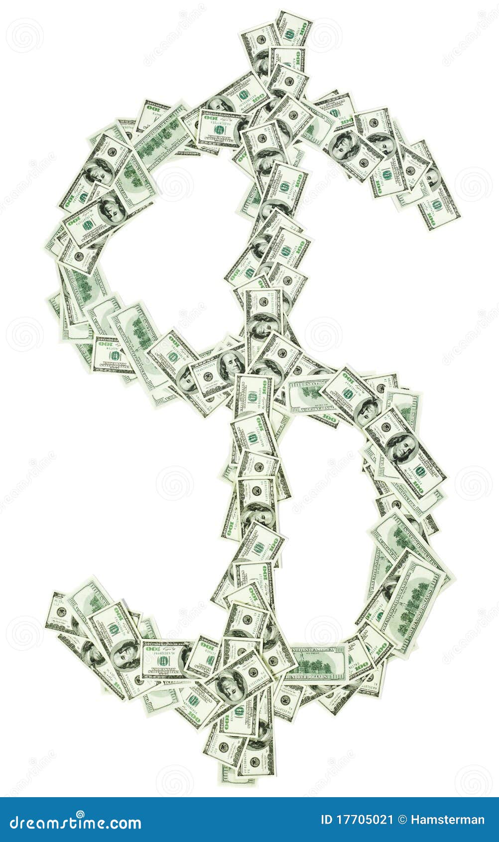 Dollar Currency Sign $ Shaped with Usd Banknotes Stock Image - Image of ...