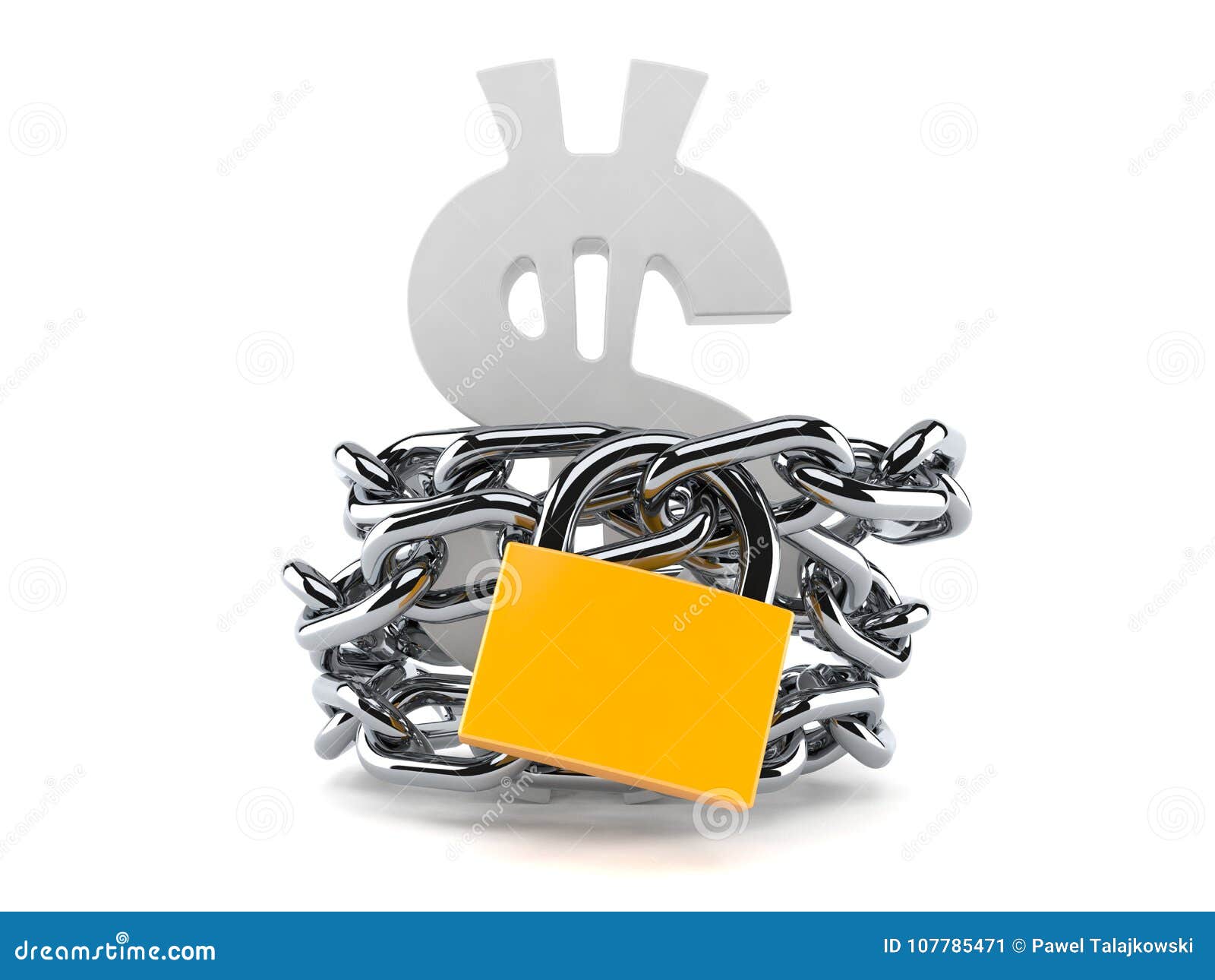 Dollar Currency Symbol with Chain and Padlock Stock Illustration ...