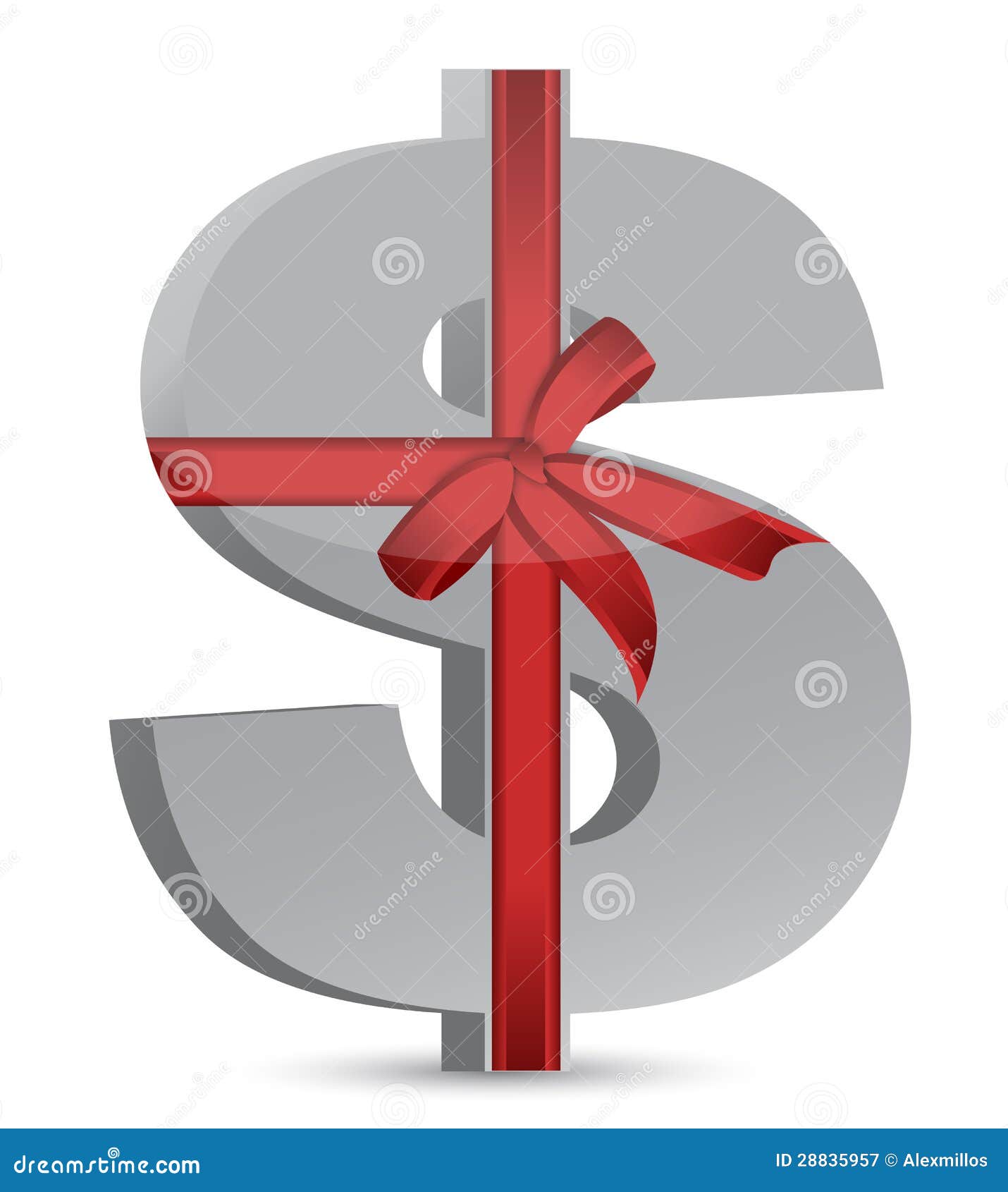 Dollar Currency Symbol and Ribbon Stock Illustration - Illustration of ...