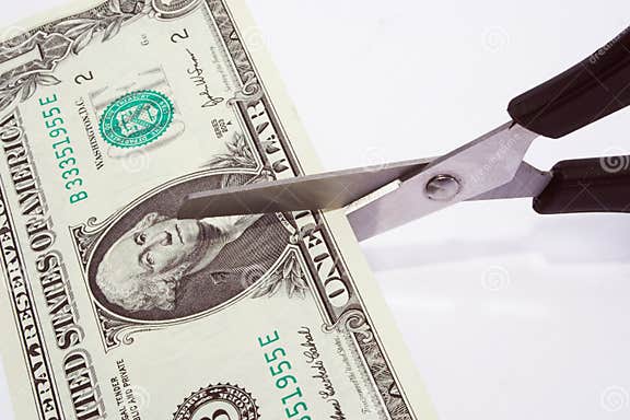 Dollar cut stock image. Image of money, depreciation, white - 791769