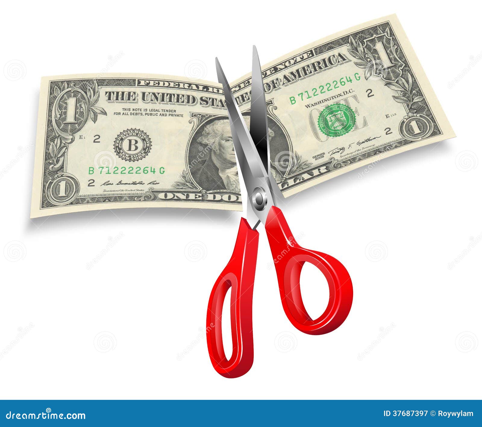 Dollar Cut stock illustration. Illustration of prices - 37687397