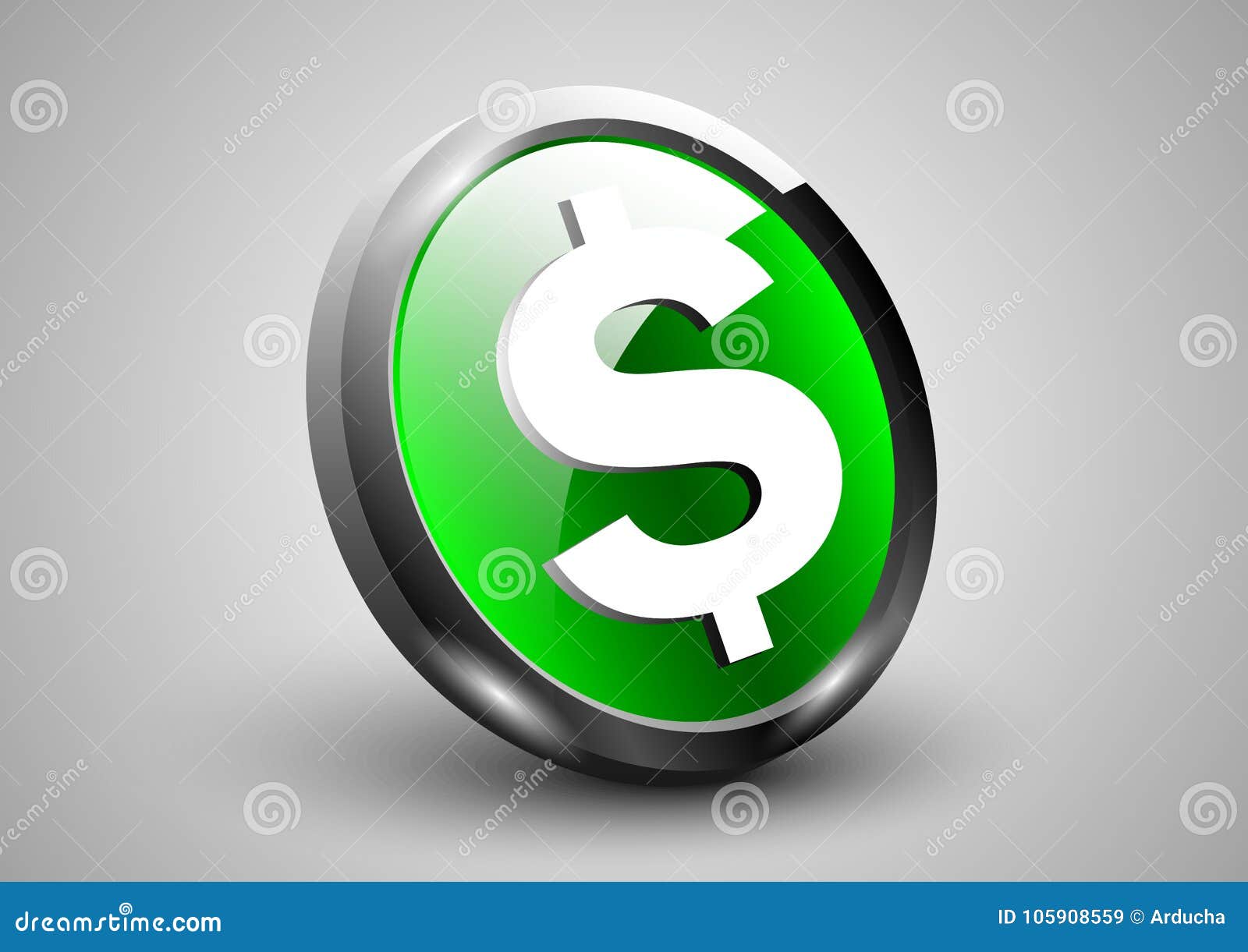 Dollar 3d Effect Coin with Symbol Concept Stock Vector - Illustration ...