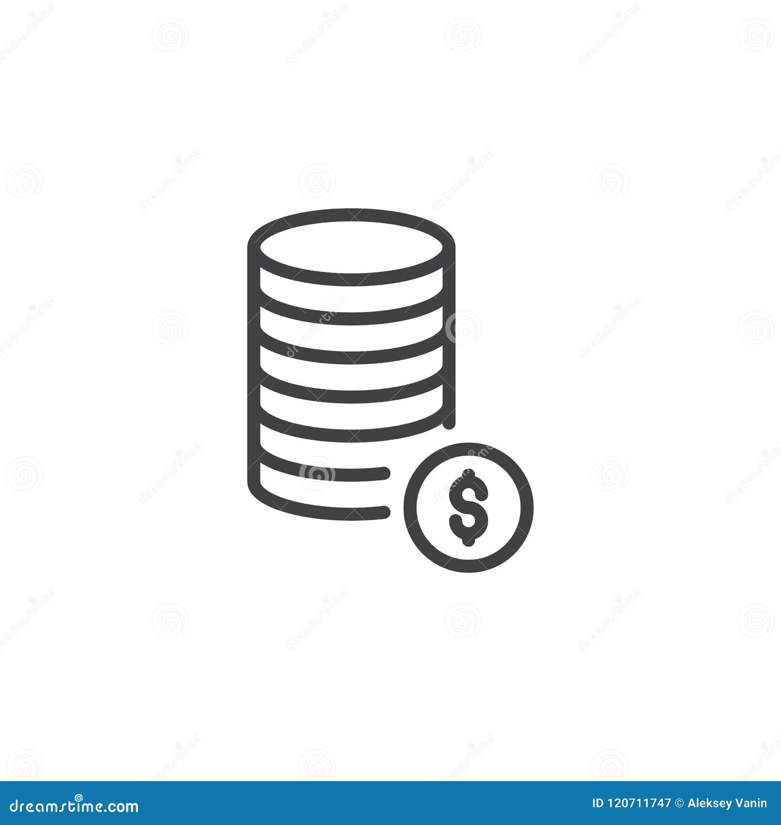Dollar data outline icon stock vector. Illustration of design - 120711747