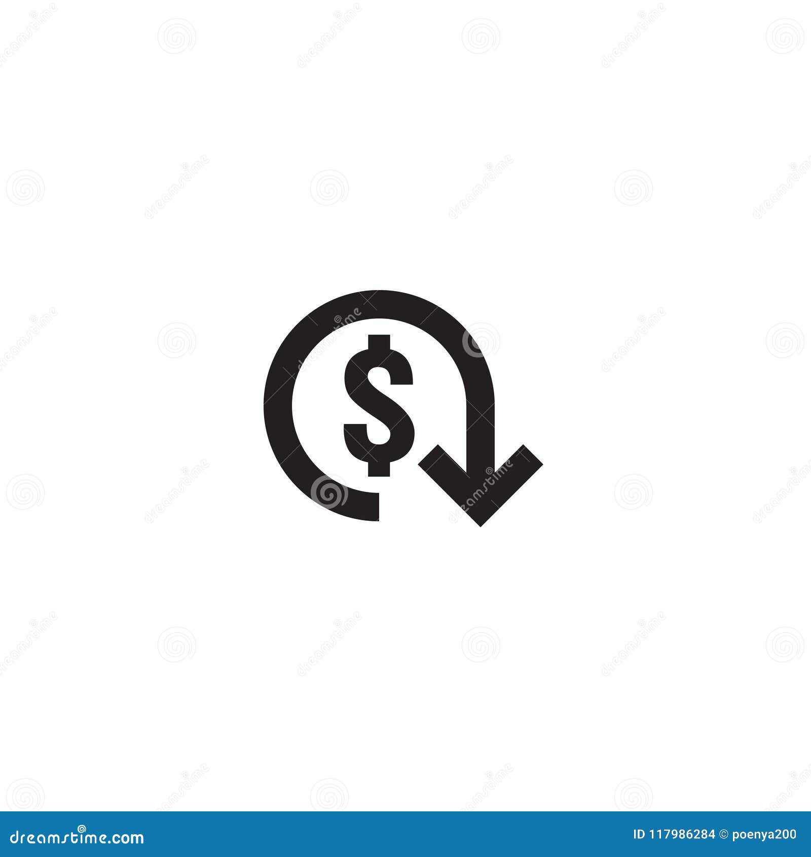 Dollar Decrease Icon. Money Symbol with Arrow Stretching Rising Drop Fall Down. Business Cost ...