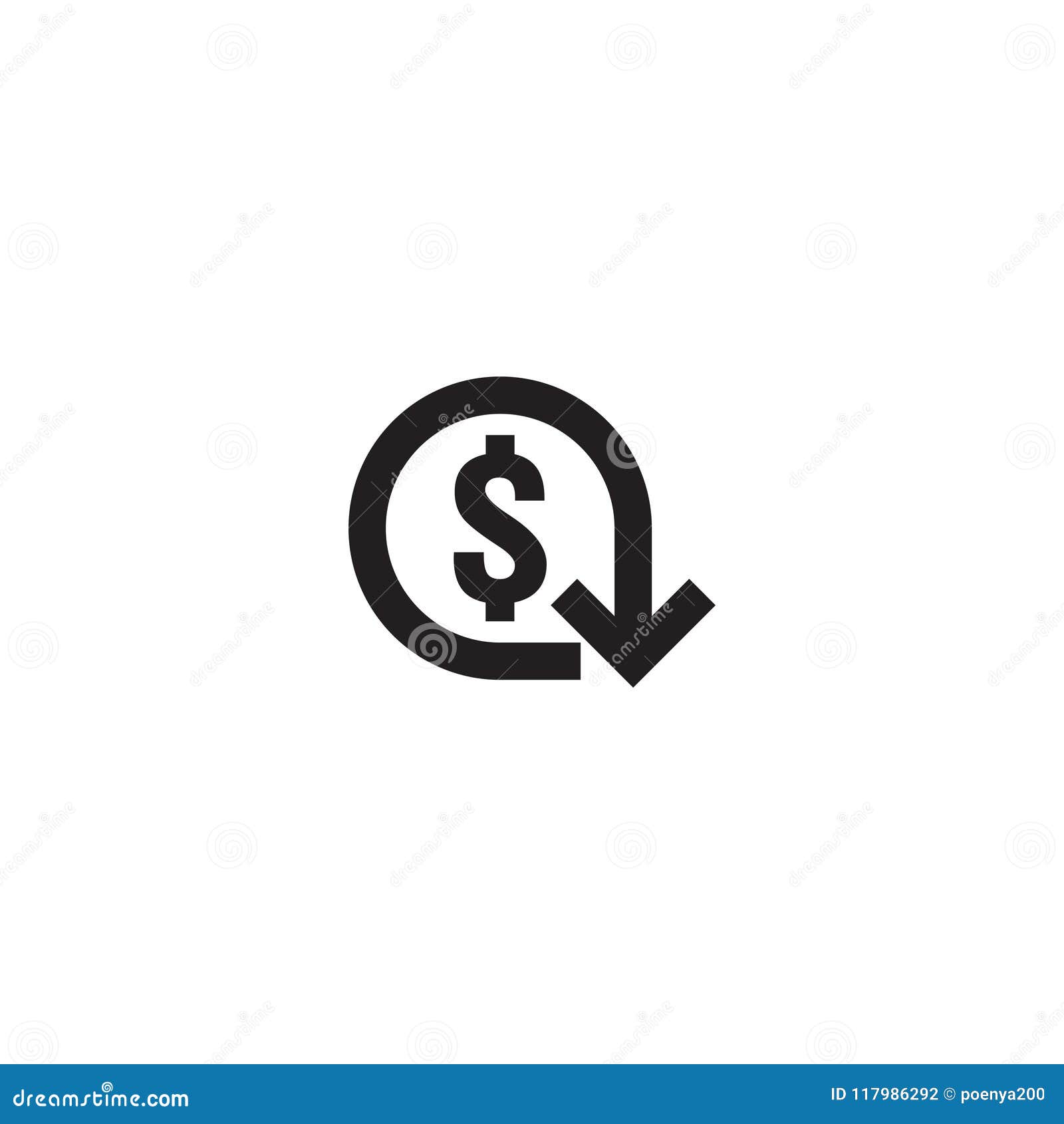 Dollar Decrease Icon. Money Symbol with Arrow Stretching Rising Drop Fall Down. Business Cost ...