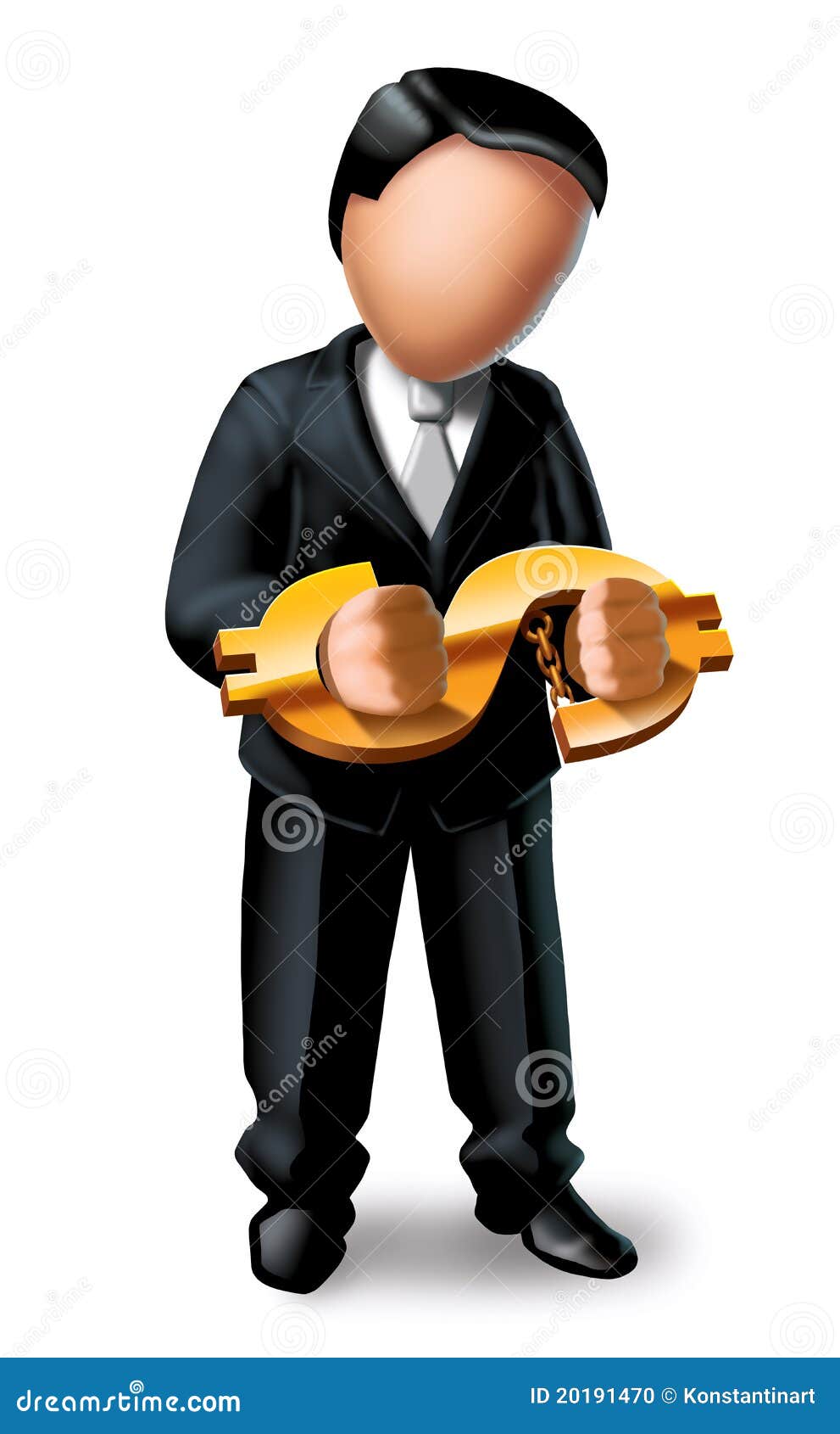 Dollar dependency stock illustration. Illustration of businessman ...