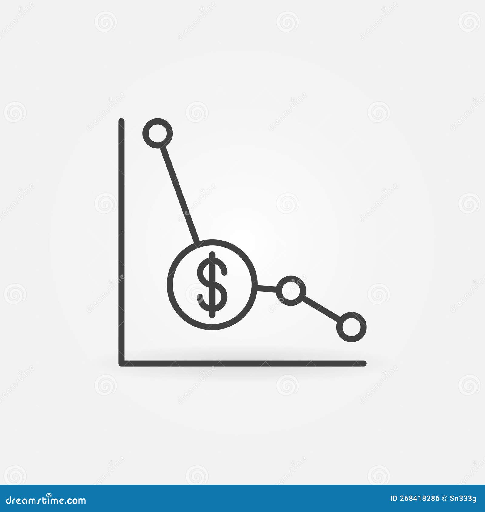 Dollar Devaluation Graph Vector Financial Crisis Concept Outline Icon ...