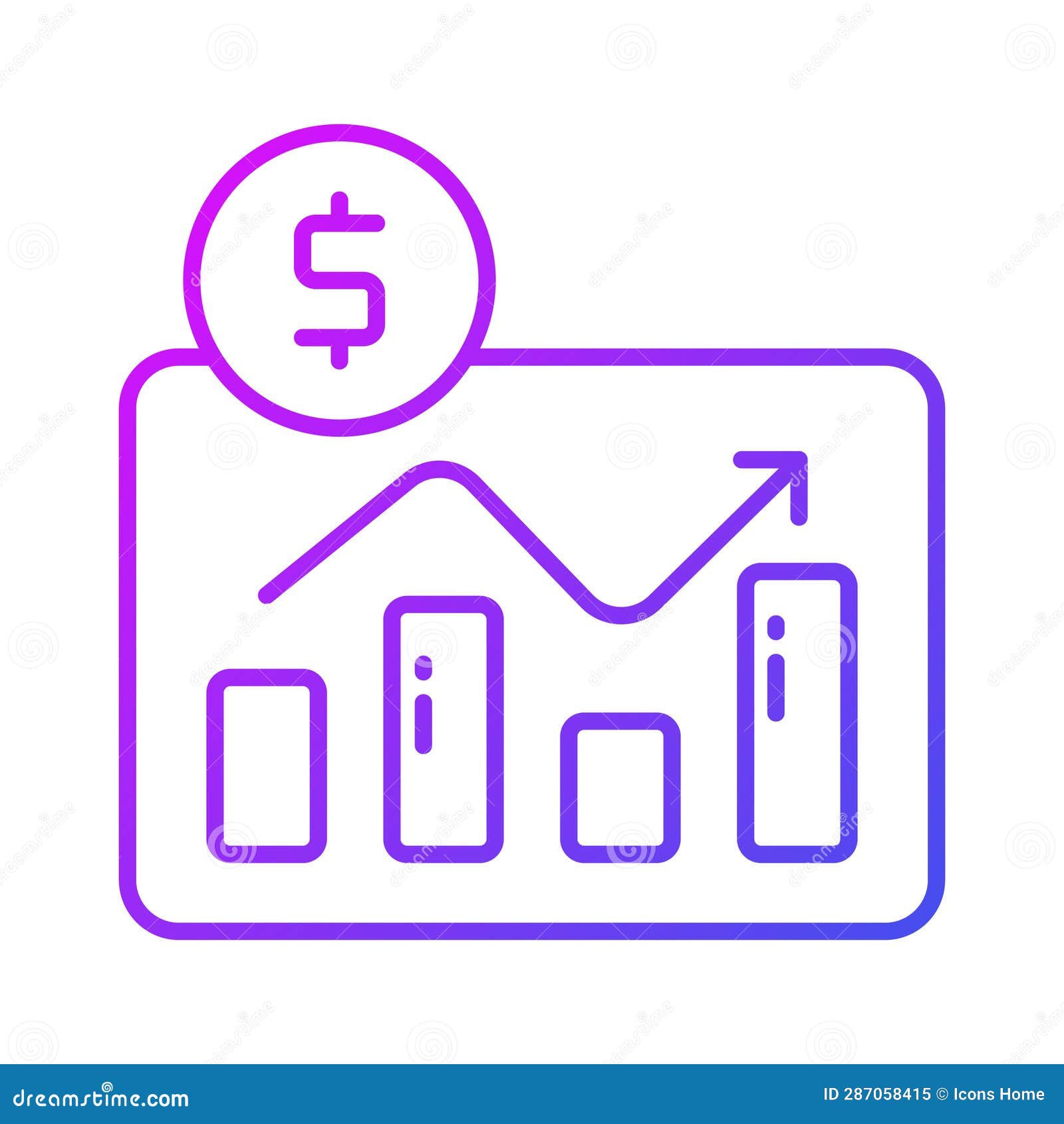 Dollar with Diagram Denoting Concept Icon of Financial Chart, Business ...