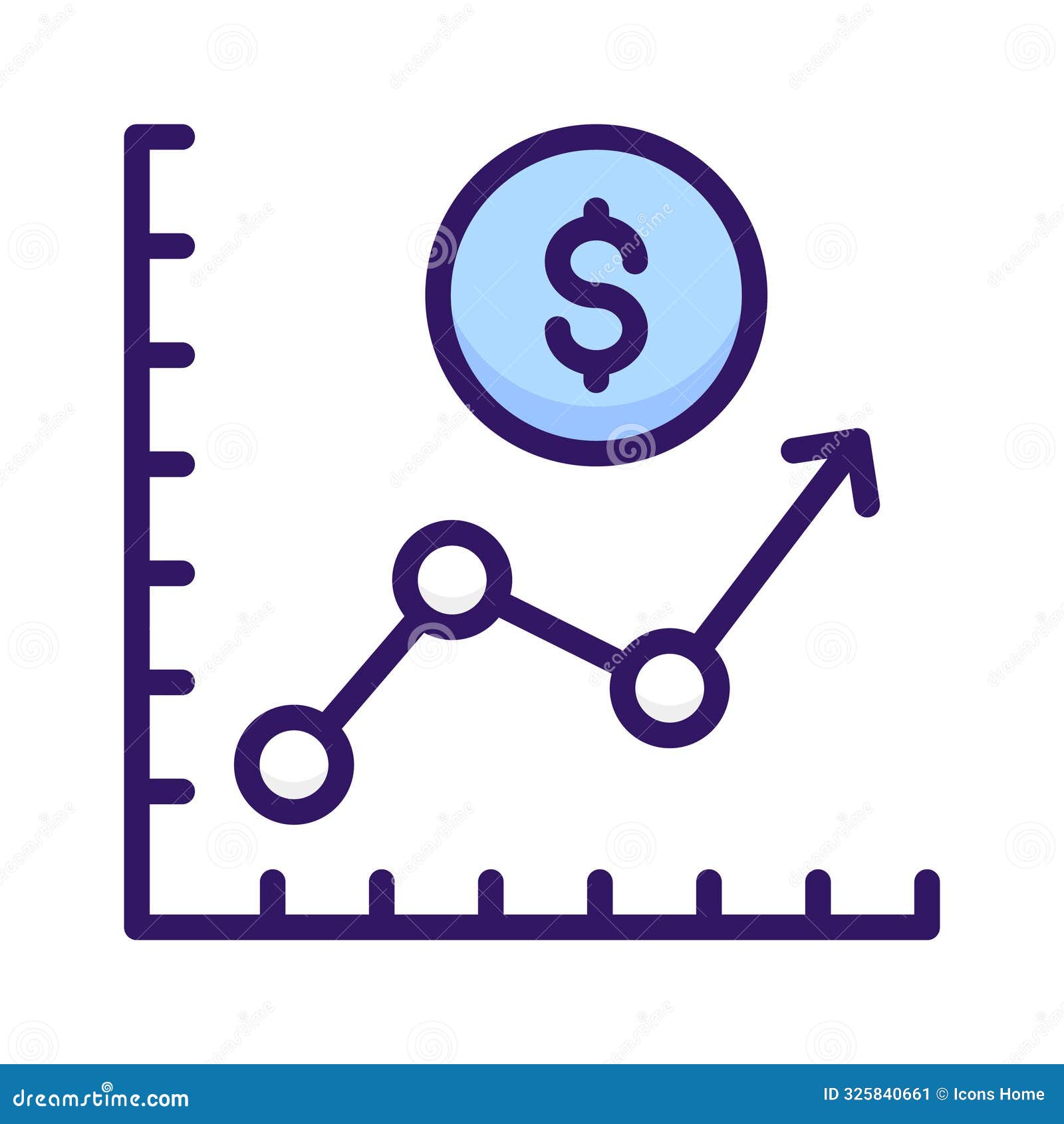 Dollar with Diagram Denoting Concept Icon of Financial Chart, Business ...