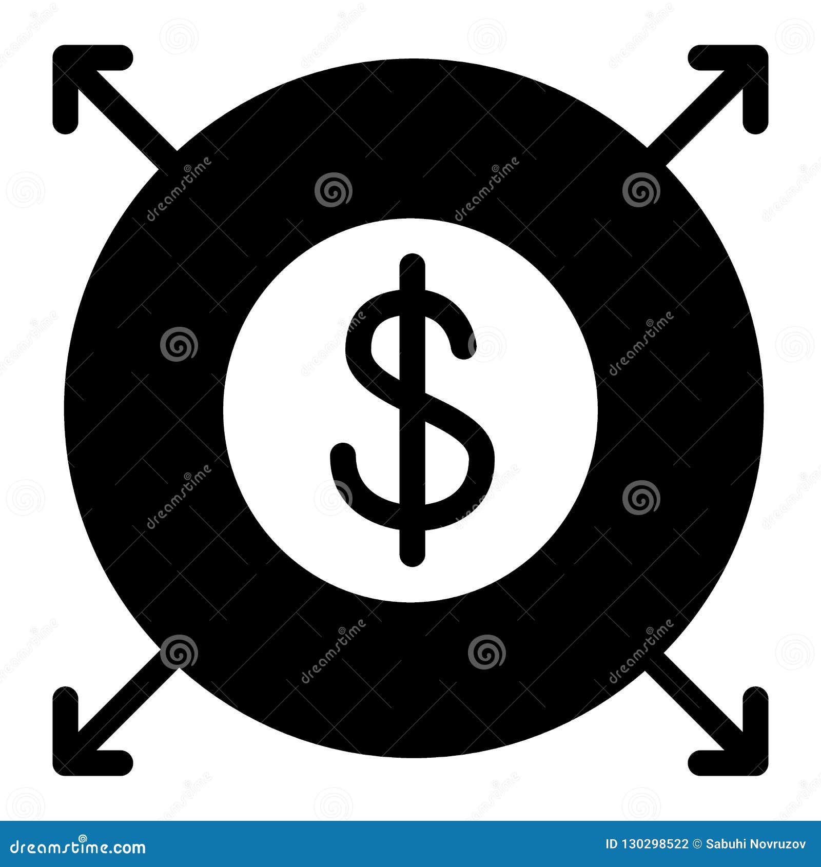 Dollar Distribution Solid Icon. Finance Spread Received Vector ...