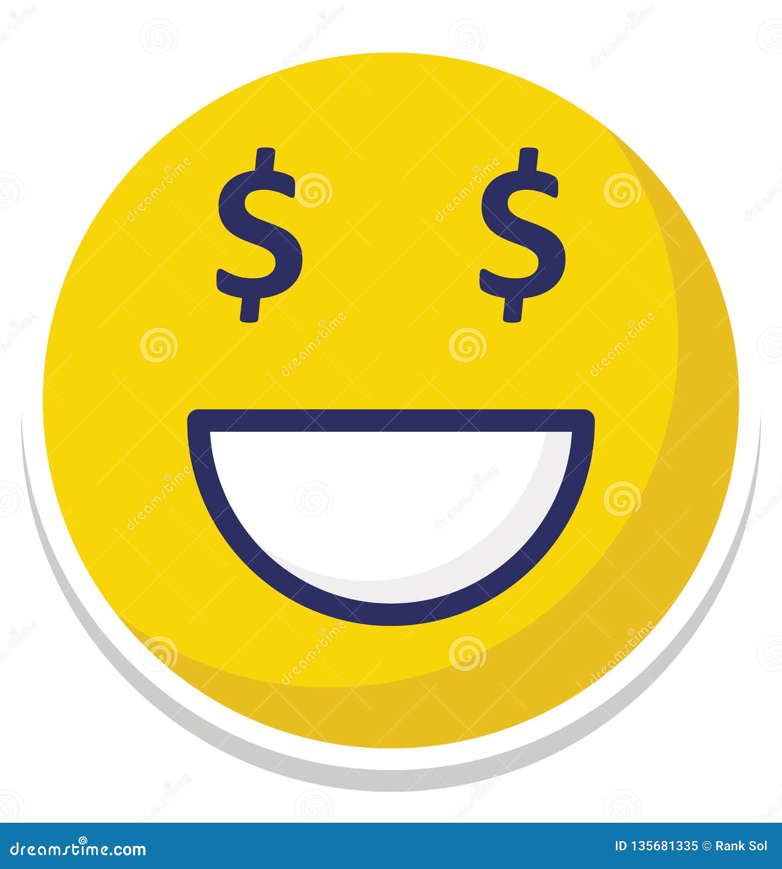 Dollar, Dollar on Face Vector Isolated Icon Which Can Easily Modify or ...