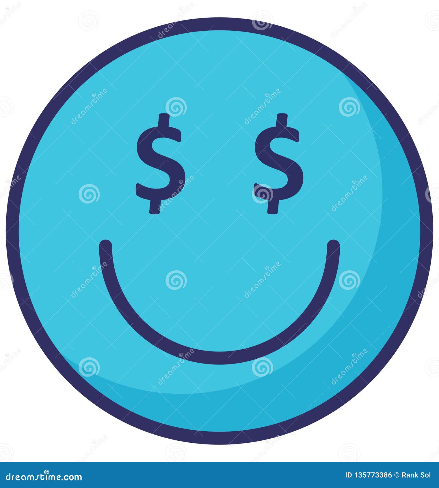 Dollar, Dollar on Face Vector Isolated Icon Which Can Easily Modify or ...