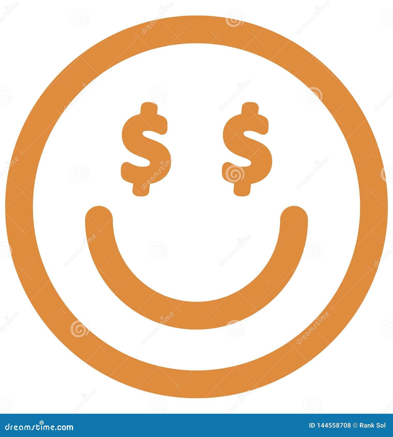 Dollar, Dollar on Face Vector Isolated Icon Which Can Easily Modify or ...