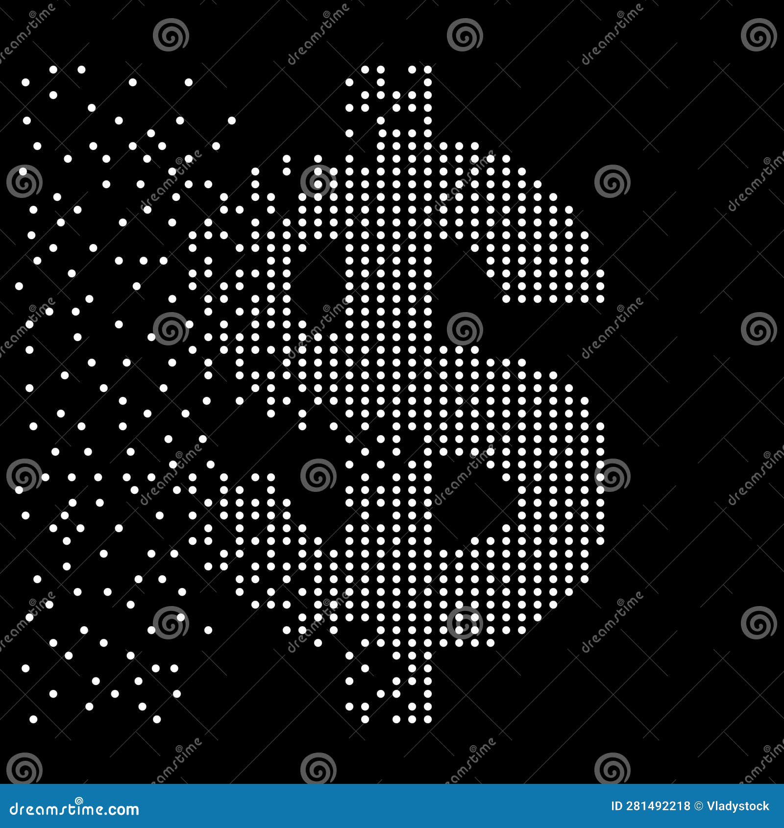 Dollar of Dots with an Explosion, Halftone Style Stock Vector ...