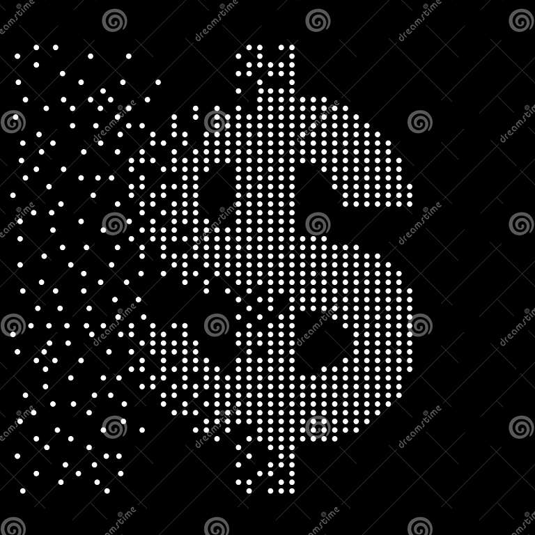Dollar of Dots with an Explosion, Halftone Style Stock Vector ...