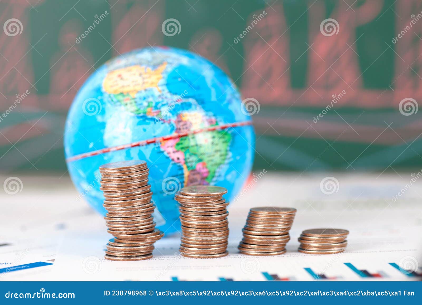 The Dollar and the Earth on the Financial Chart Stock Photo - Image of ...