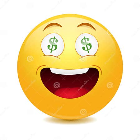 Dollar emoticon stock vector. Illustration of luck, color - 37845129