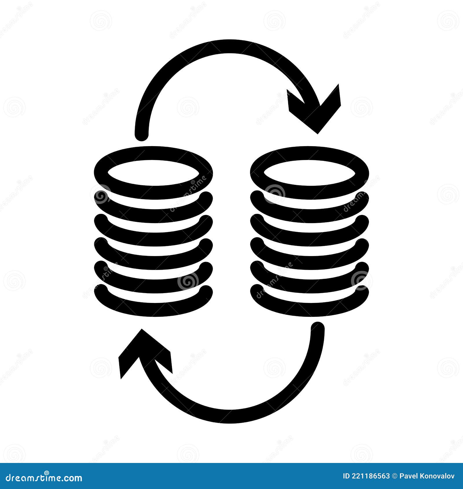 Dollar Euro Coins Stack Icon Stock Vector - Illustration of icon ...