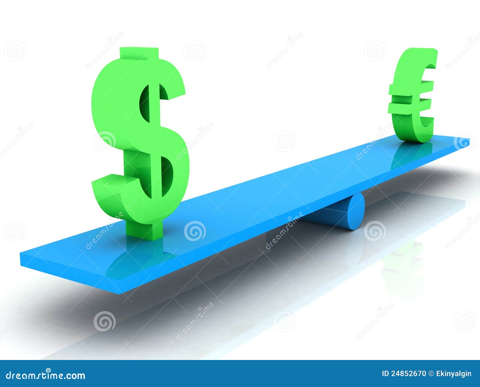 Dollar and Euro Equal Weight Stock Illustration - Illustration of ...