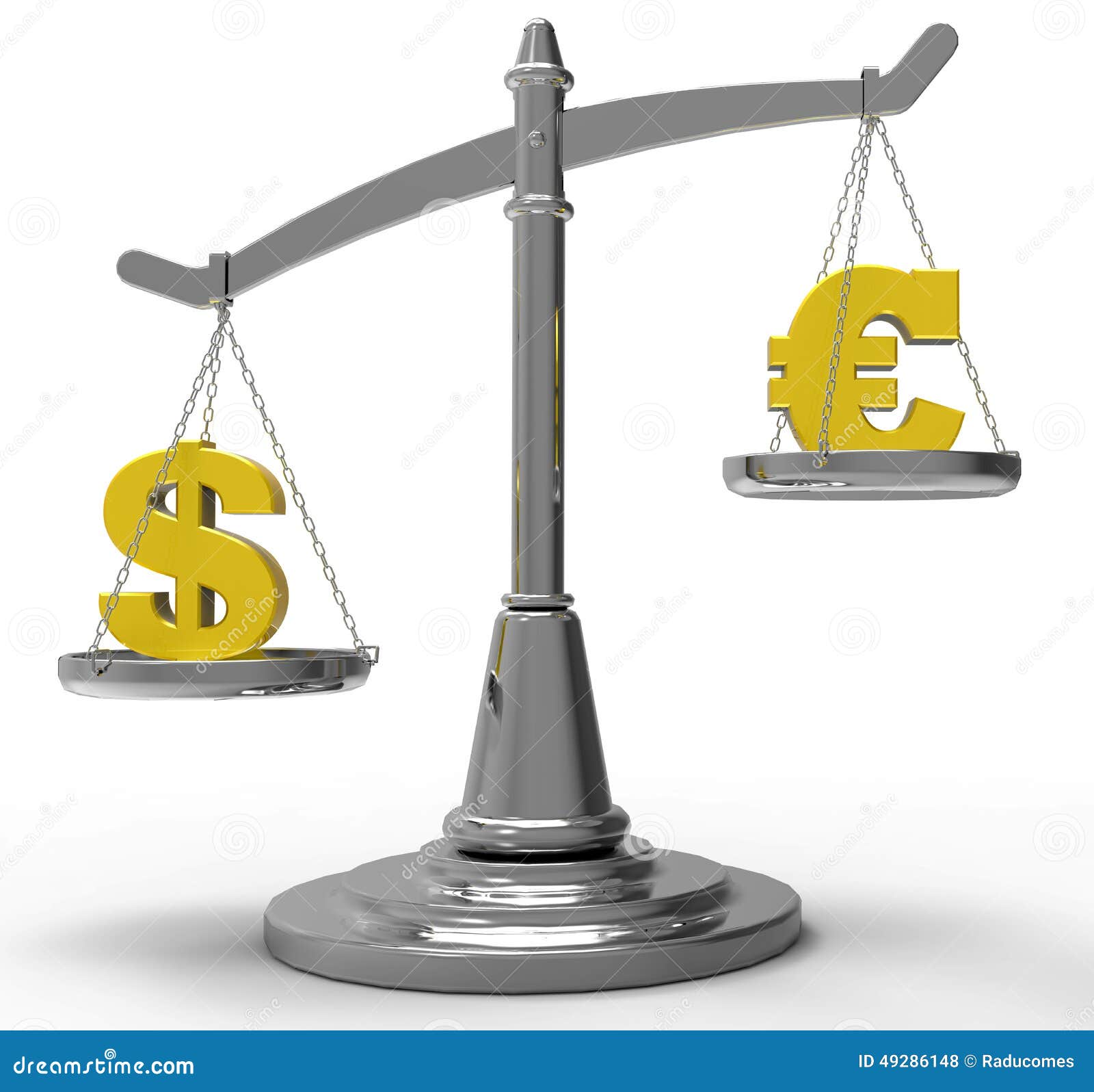 Dollar and Euro Pair on Scale Stock Illustration - Illustration of ...