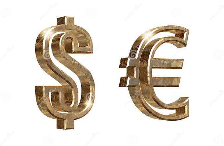 Dollar and euro symbols stock illustration. Illustration of america ...
