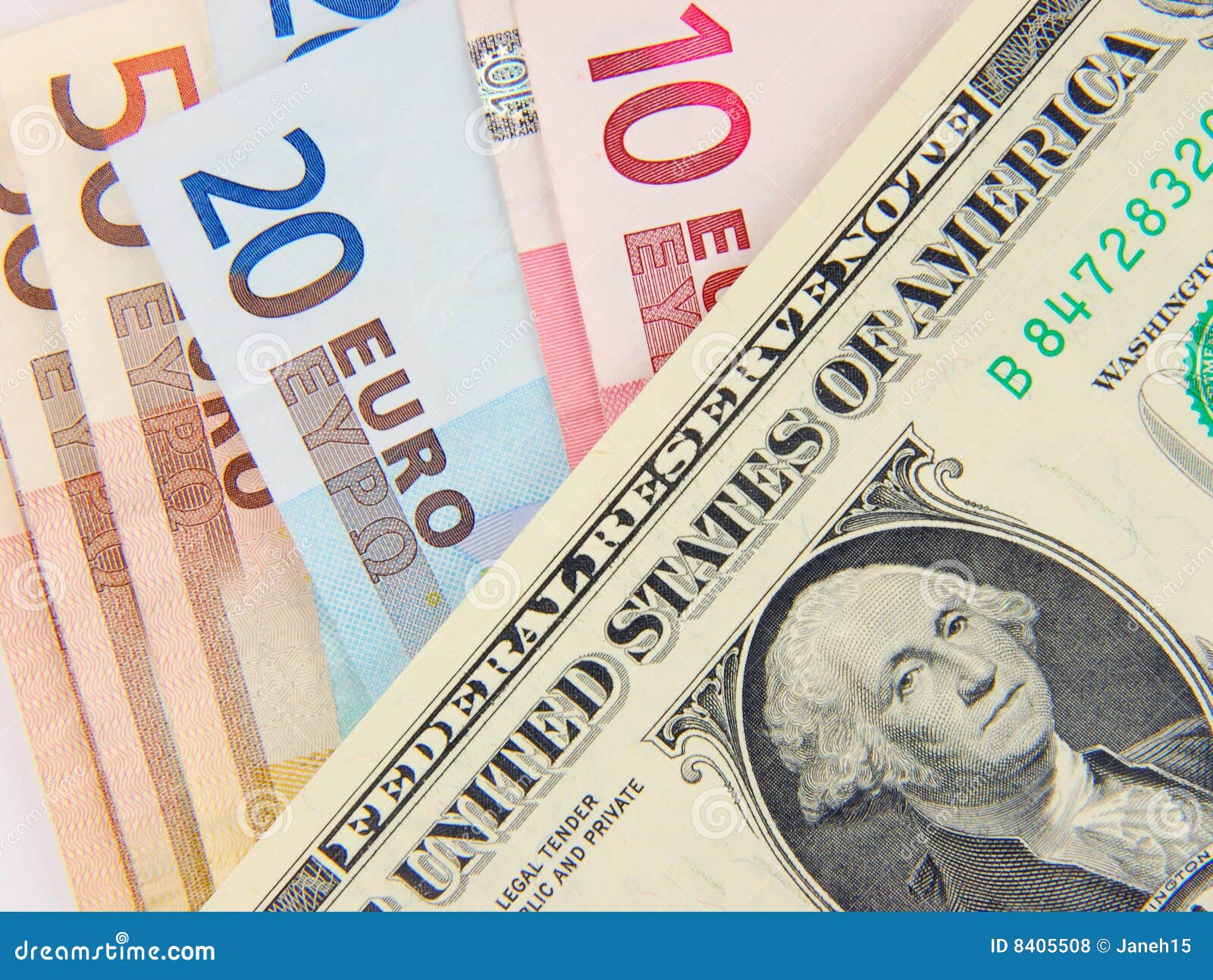 Dollar and Euros stock illustration. Illustration of finance - 8405508