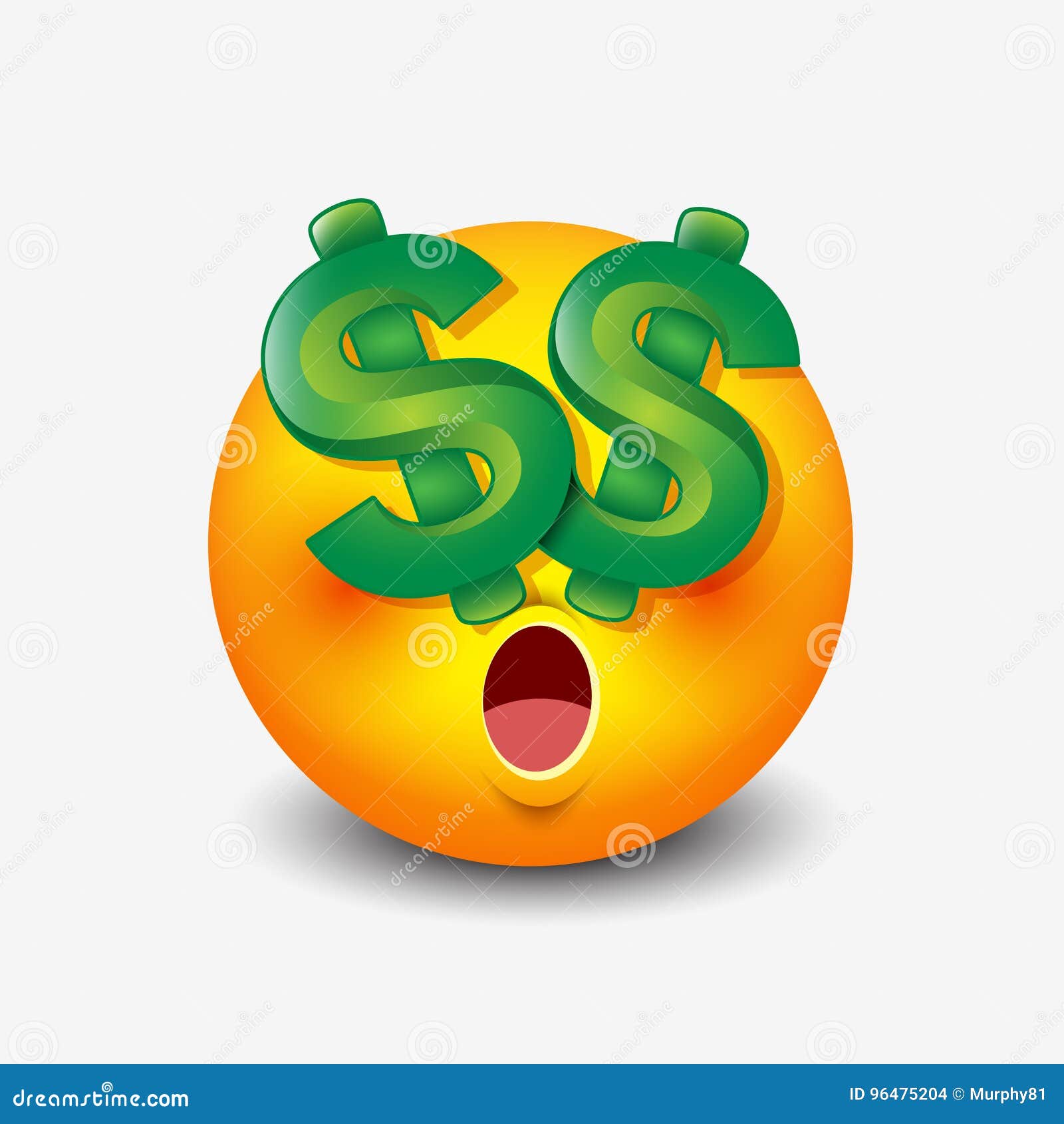 Dollar Eyes Emoticon, Emoji, Smiley - Vector Illustration Stock Vector ...