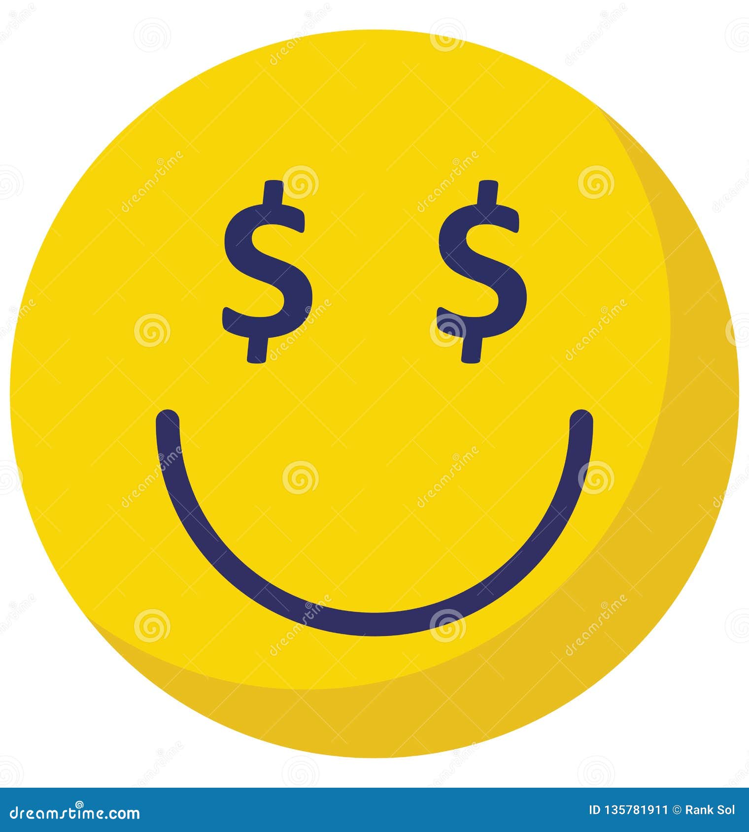 Dollar, Dollar on Face Vector Isolated Icon Which Can Easily Modify or ...