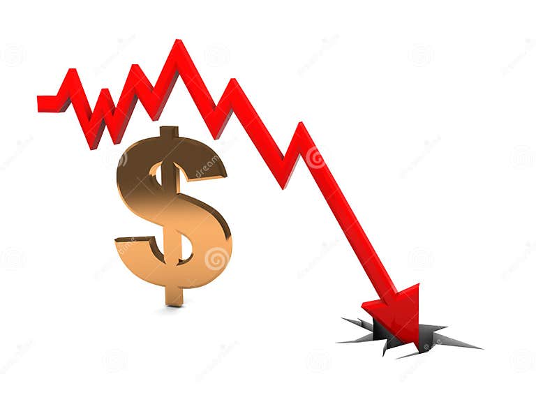 Dollar fall stock illustration. Illustration of computer - 12044097